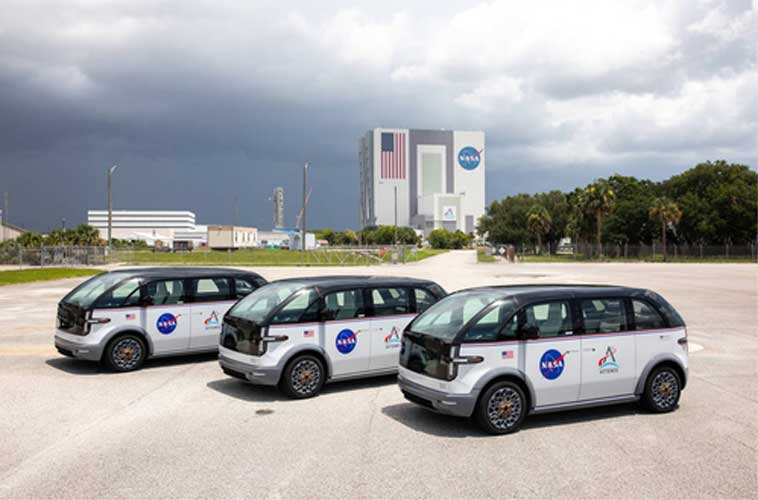 NASA gets 3 electric vans to shuttle Artemis crew to launchpad ...