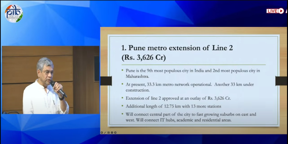 Cabinet Decision : Clears Rs 3,626 crore Pune Metro Rail Project Phase ...