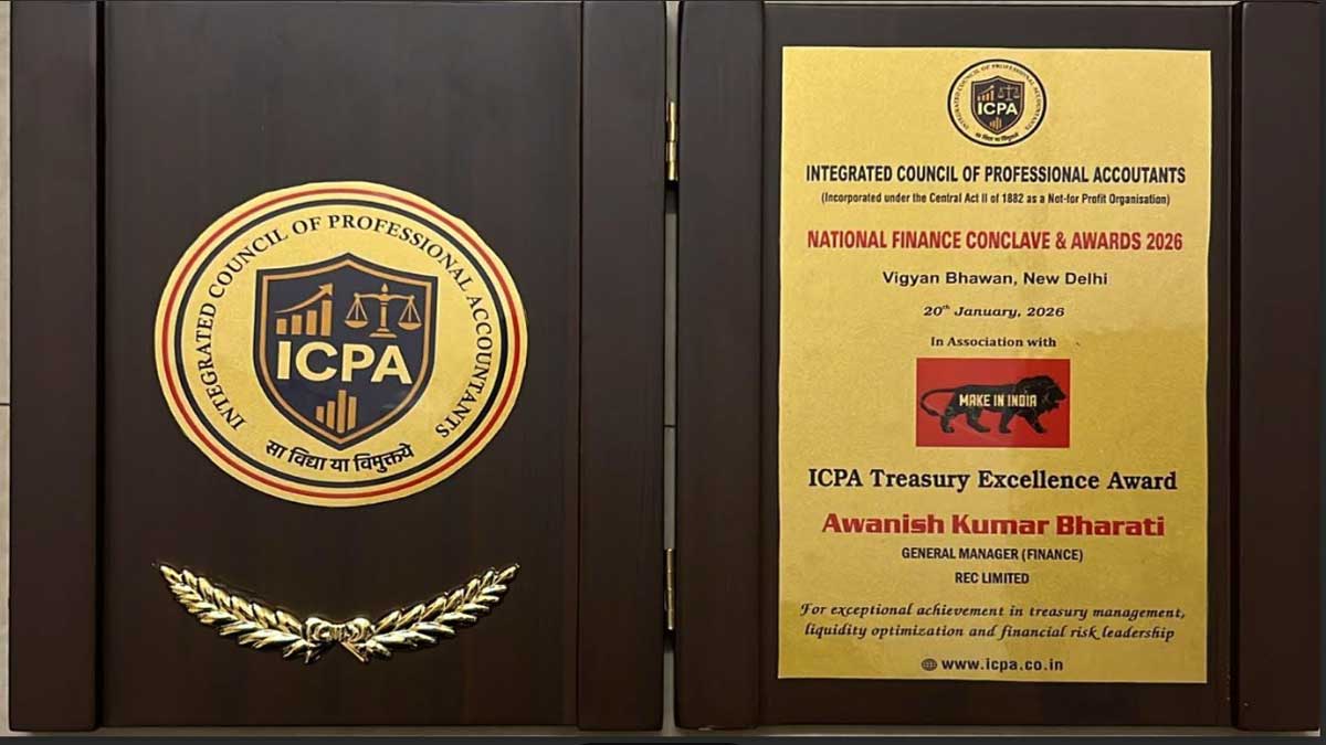 Awanish Bharati, GM (Finance) at REC, Conferred with Prestigious ICPA ...